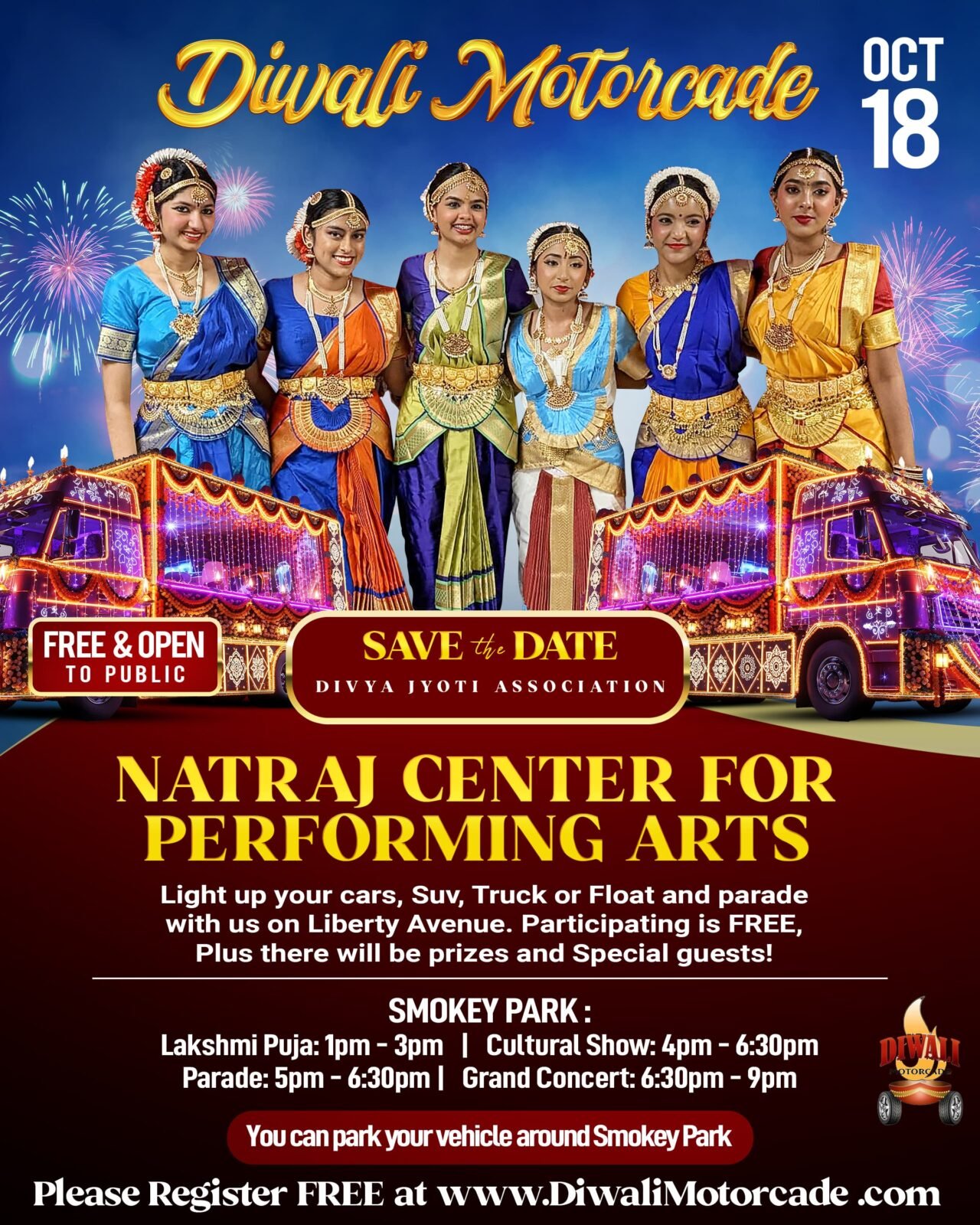 Diwali Motorcade 2025 – Liberty Avenue Festival of Lights Parade, Queens NY