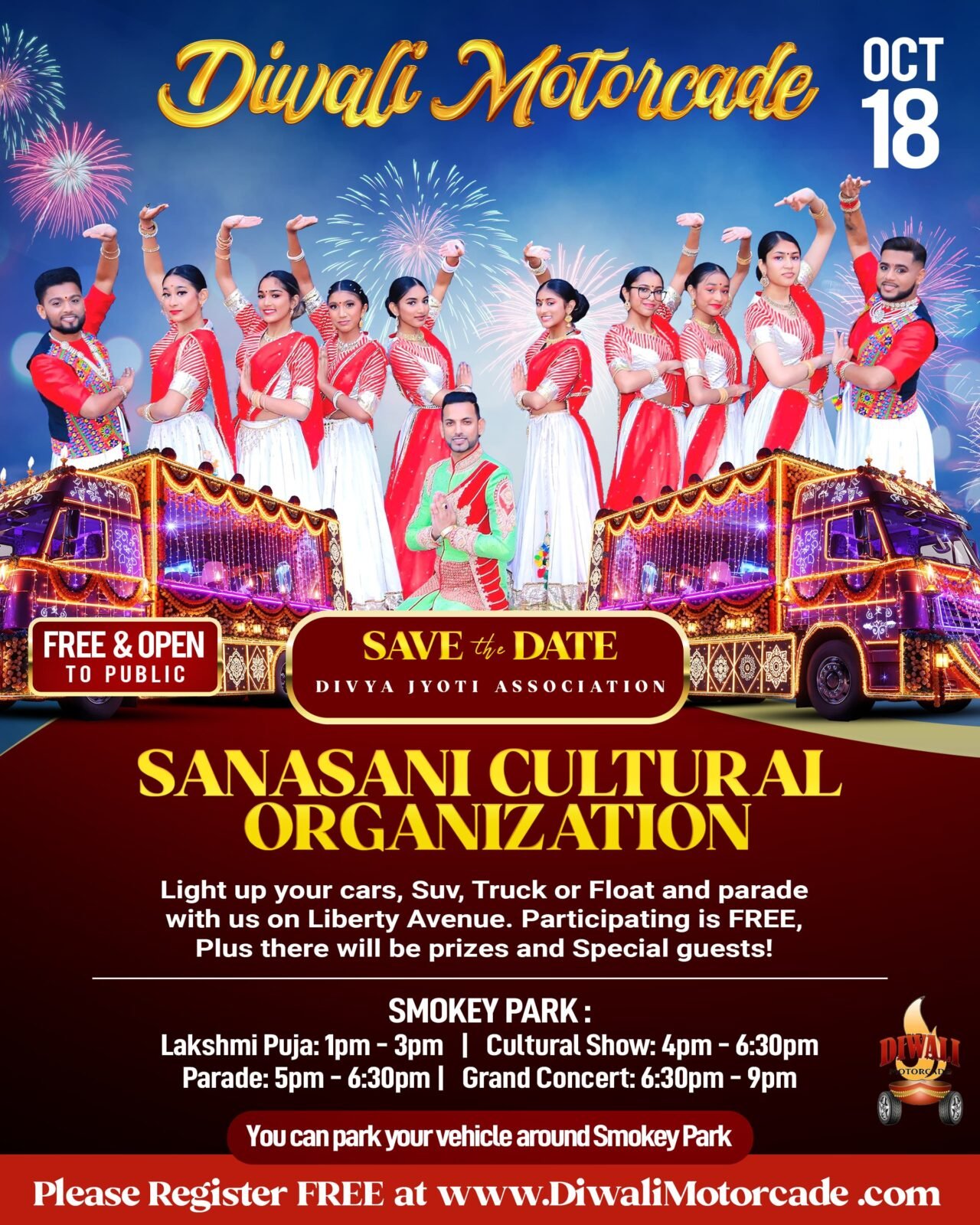 Diwali Motorcade 2025 – Liberty Avenue Festival of Lights Parade, Queens NY